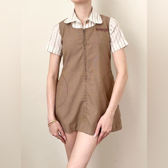 Girl Scouts | Dresses | Vintage 97s Girl Scout Brownies Uniform Dress ...